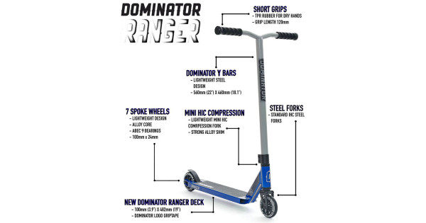 Dominator Ranger blue/grey pro stunt scooter